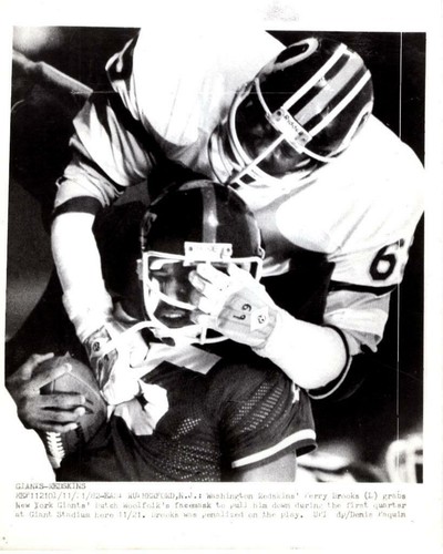 Perry Brooks & Butch Woolfolk - Redskins & NY Giants - Football Press ...