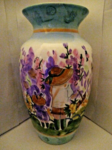 VTG The Zrike Co Michal Sparks In The Garden Hand Painted 10.5" Flower ...