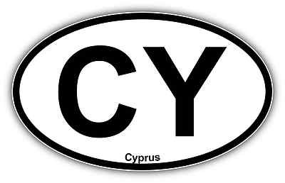 Cyprus Vehicle Country Code Oval Car Bumper Window Sticker Decal 6"X4 ...