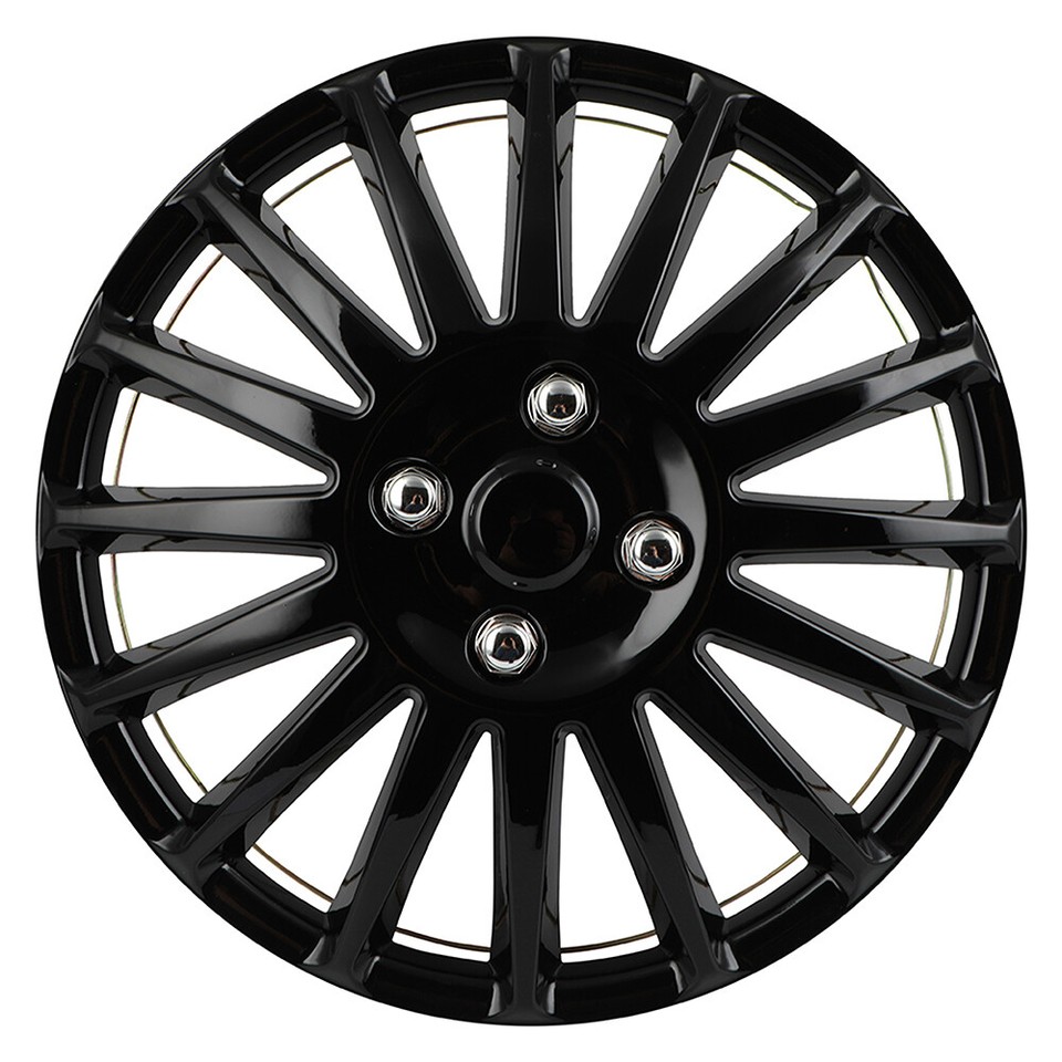4x 16 inch Hub Caps PP Tire & Rim Covers Black Cover Kit Fits All Makes ...