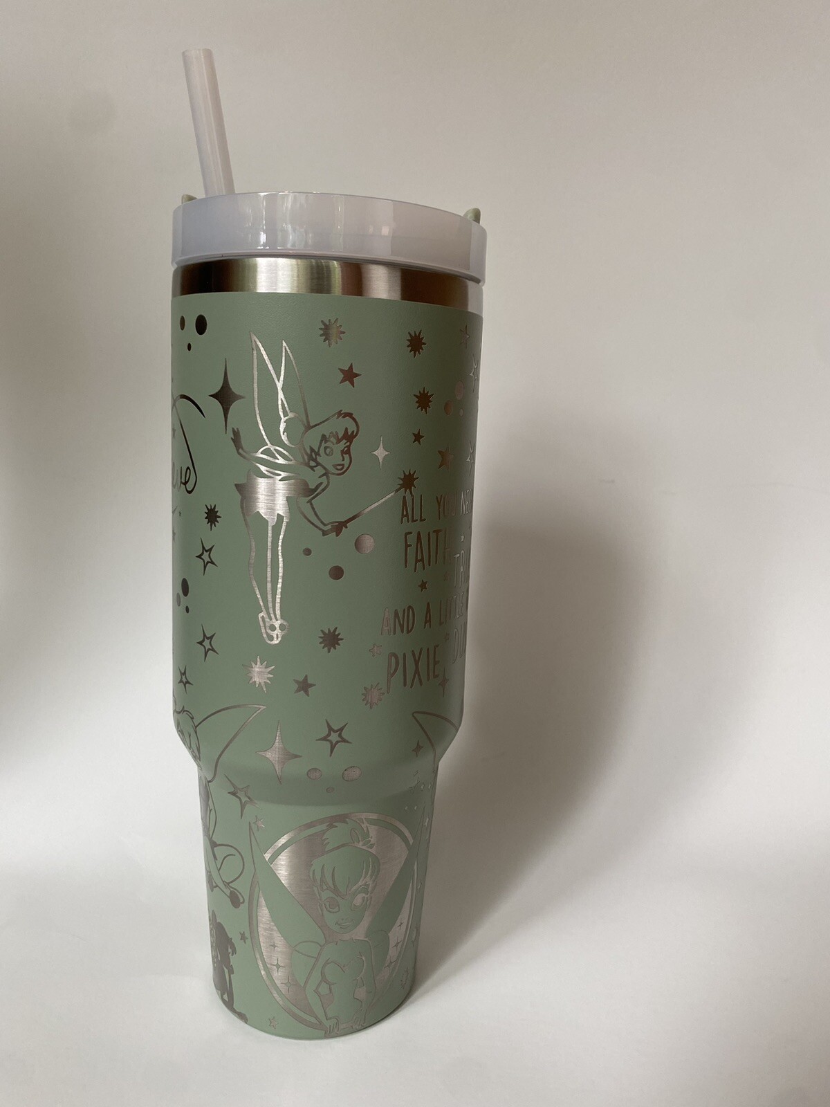 stanley 40 oz H2.0 Quencher Tumbler Dupe Laser Engraved Disney Tinker ...