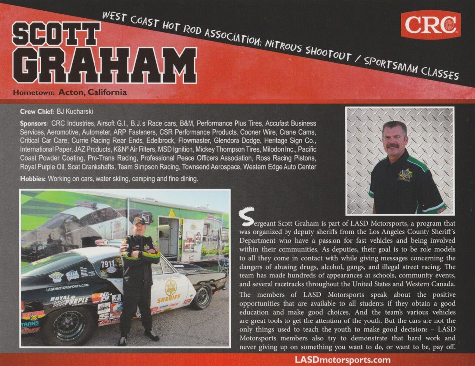 2015 Scott Graham Roadrunner LASD Plymouth Barracuda Sportsman NHRA ...