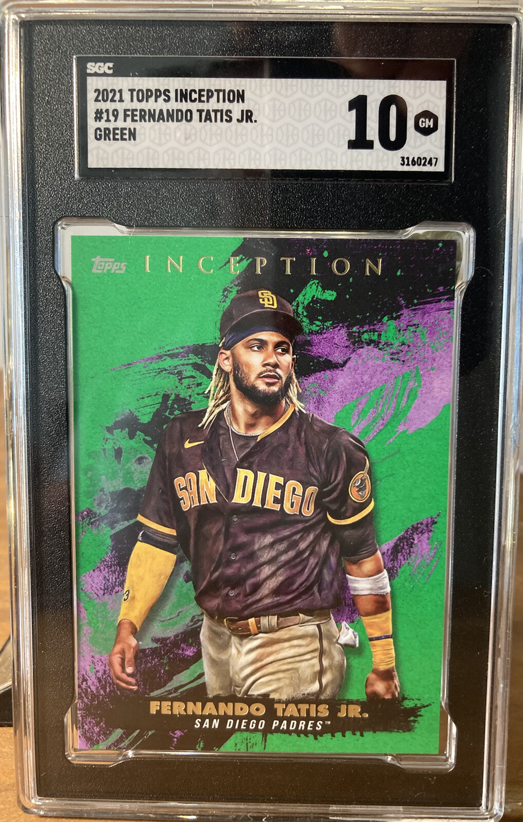 Pop 1 RARE 2021 Fernando Tatis Jr. Green Parallel Topps Inception SGC ...