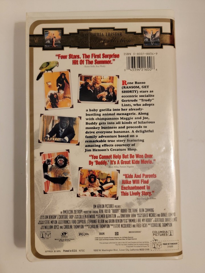 Buddy (VHS 1998, Clamshell) Rene Russo Rips In Plastic 43396216006| eBay