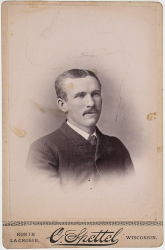 CIRCA 1870s CABINET CARD SPETTEL HANDSOME MAN WITH MUSTACHE LA CROSSE ...
