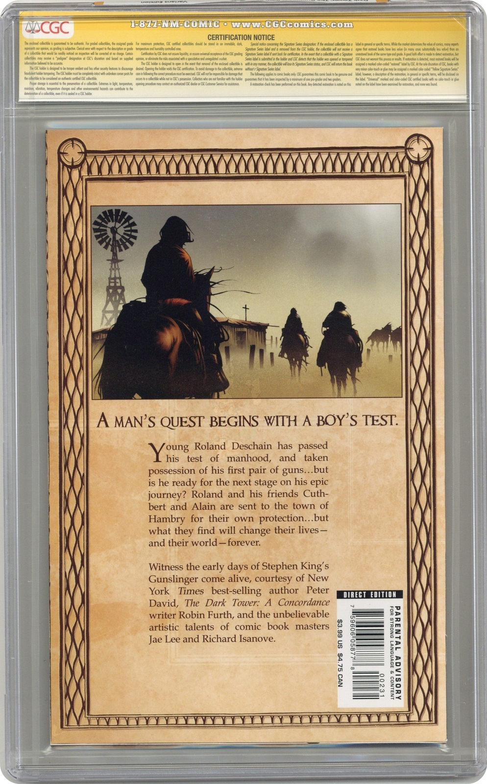 Dark Tower The Gunslinger Born #2B Cgc 9.8 Ss Finch / David 2007 1059828001 | eBay