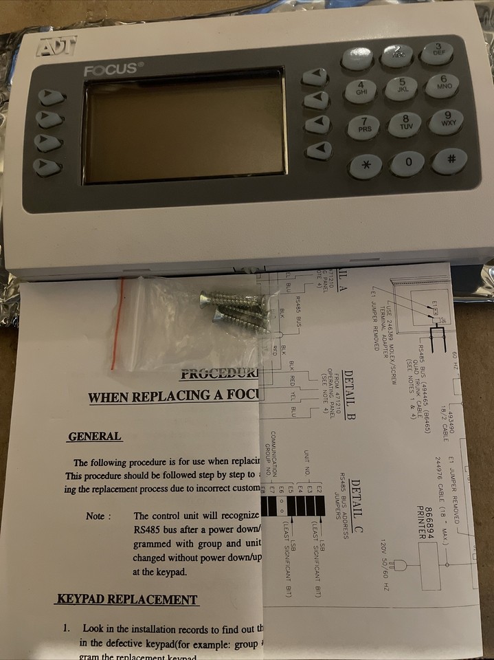 ADT Focus 471210 Replacement Interactive Keypad | eBay