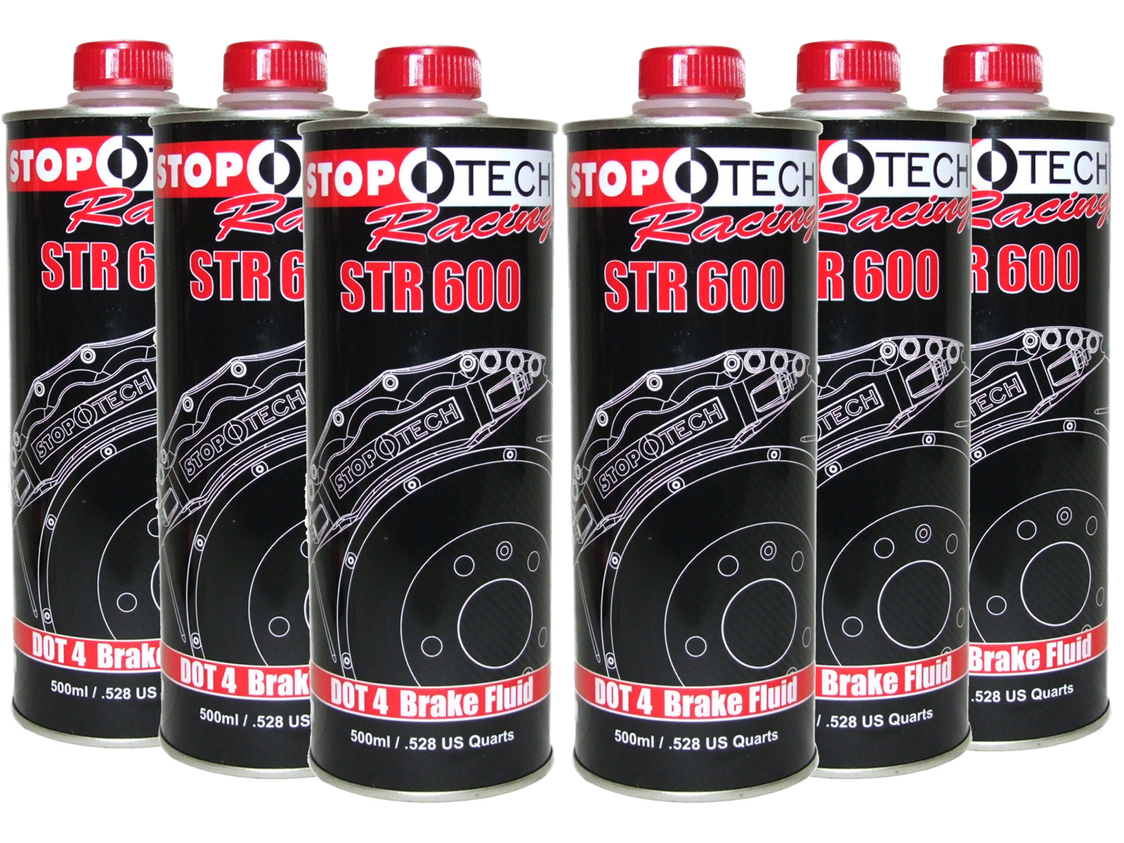 (6x 500mL Cans) Stoptech Racing STR600 High Performance 594F DOT 4 ...