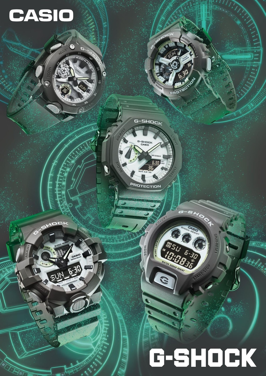 Unused CASIO G-SHOCK GA-2000HD-8AJF Black HIDDEN GLOW series Men's ...