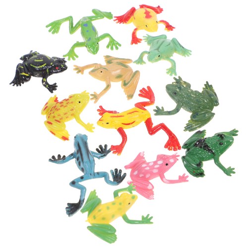 12Pcs Small Plastic Frogs Toys Realistic Frogs Rainforest Animals ...