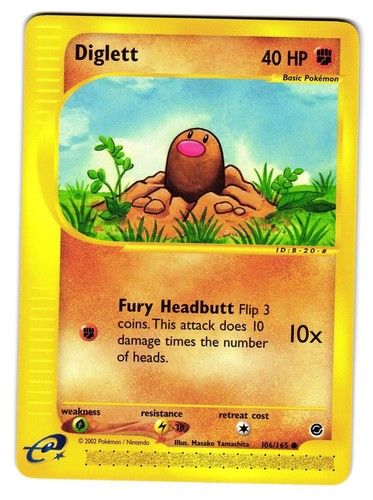 Diglett 106/165 e-Series Expedition Base Set 2002 Light Play LP | eBay