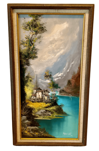 Original Oil Painting By Carlo Mancini (1829-1910), Wood Frame Signed ...