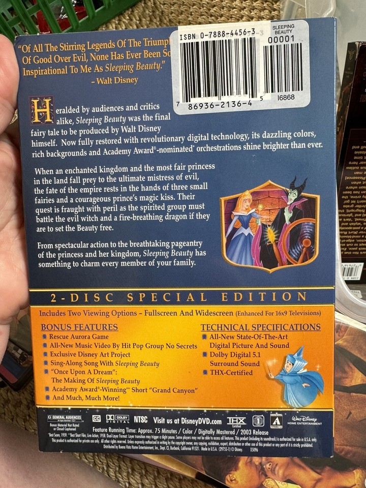 Sleeping Beauty (DVD, 2003, 2-Disc Set, Newly Restored Frame by Frame ...