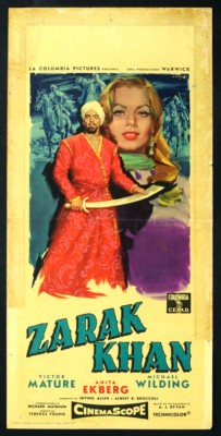 ZARAK KHAN Victor Mature ANITA EKBERG, TERENCE YOUNG, LOCANDINA POSTER ...