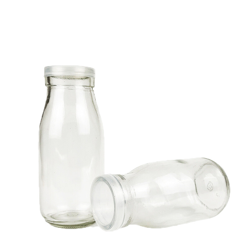 Mini Milk Bottle 200ml Glass Retro Milkshake Juice Water Bottle Set of ...