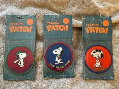 RARE Vintage 1971 Peanuts Snoopy - 3 patches - embroidered sew on ...