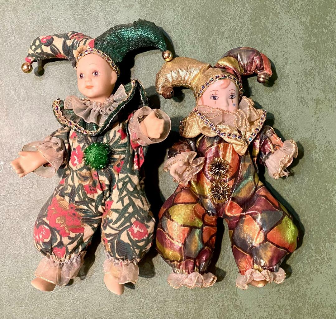 Vintage Bisque Head Clown Jester Doll x 2 | eBay
