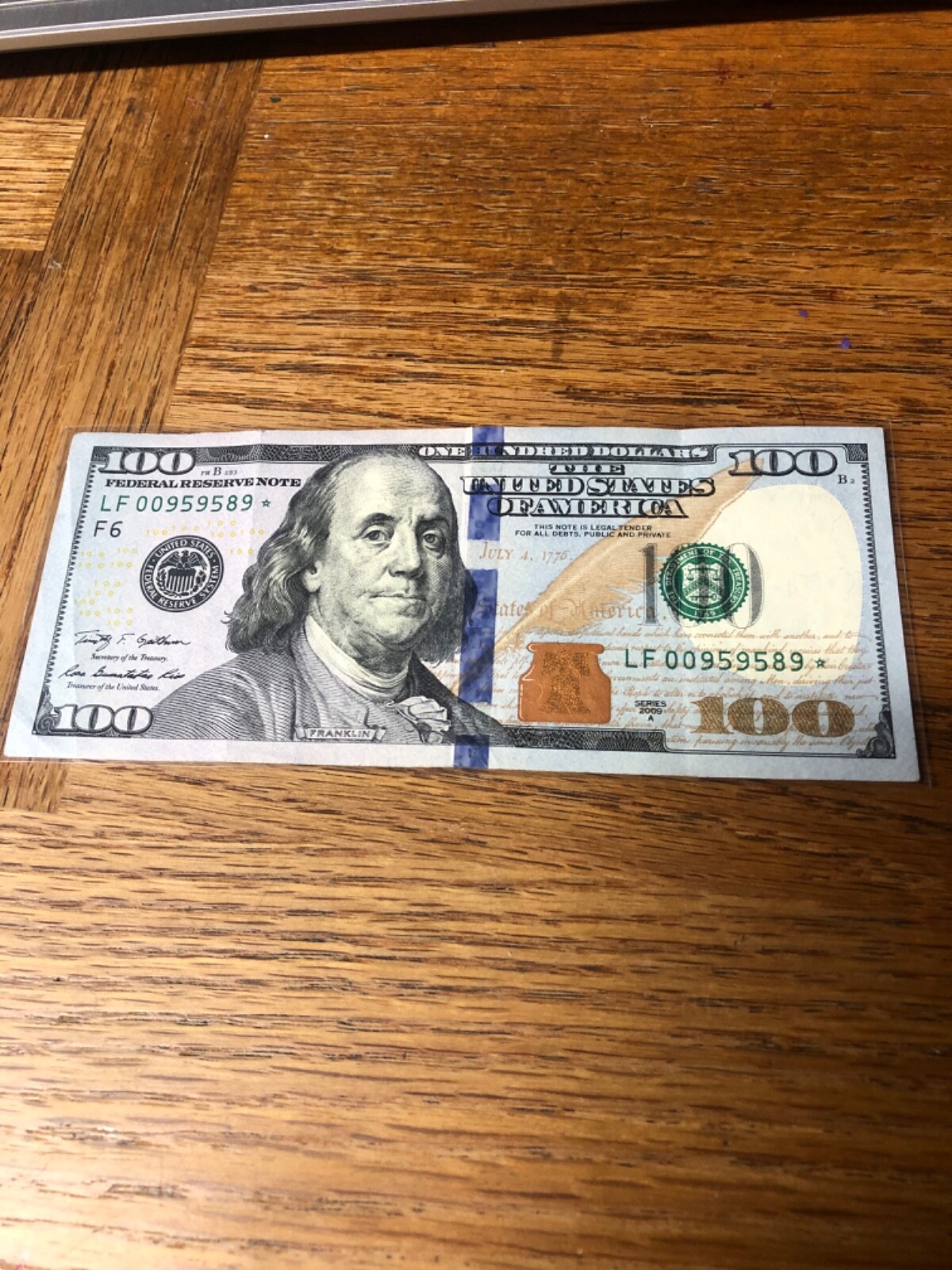 100 dollar star note series 2009 A Tim Geitner Obama almost 15 years ...