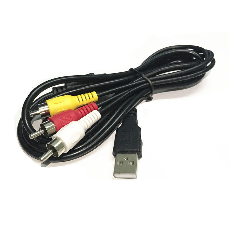 USB Male Female to RCA AV Audio Video Cable Adapter Cord for 1080P TV ...