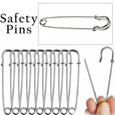 1-20pcs Heavy Duty Strong Silver Large Safety Pins DIY Crafts Clothing ...
