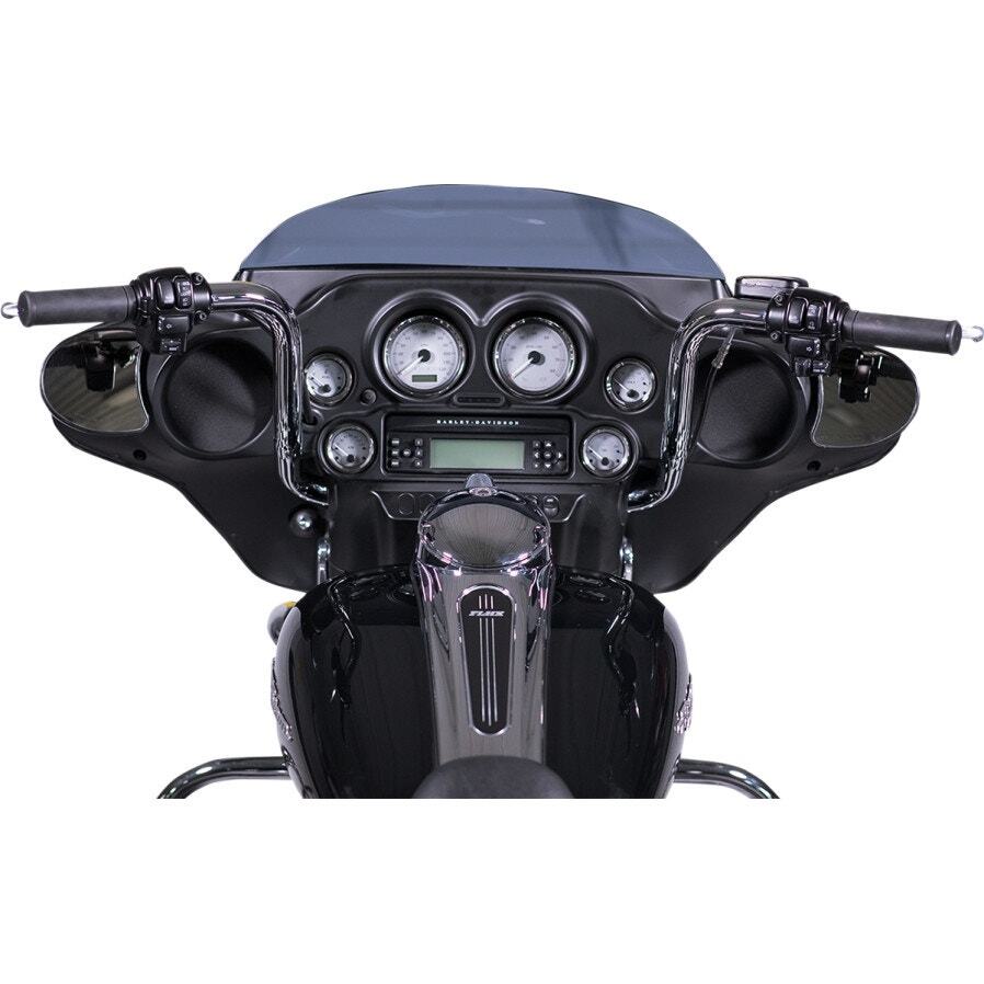 FBI Fat Baggers Chrome 12" EZ Install Round Top Handlebars Harley ...