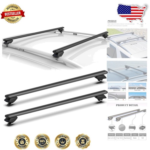 47'' Adjustable Aluminum Cargo Bars for Raised Side Rails - 165 lbs ...