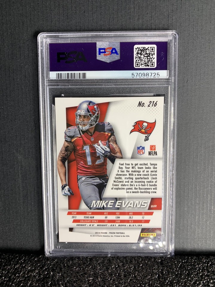 2014 PRIZM Mint PSA 9 RC Mike Evans Rookie #216 Graded Looking Right ...