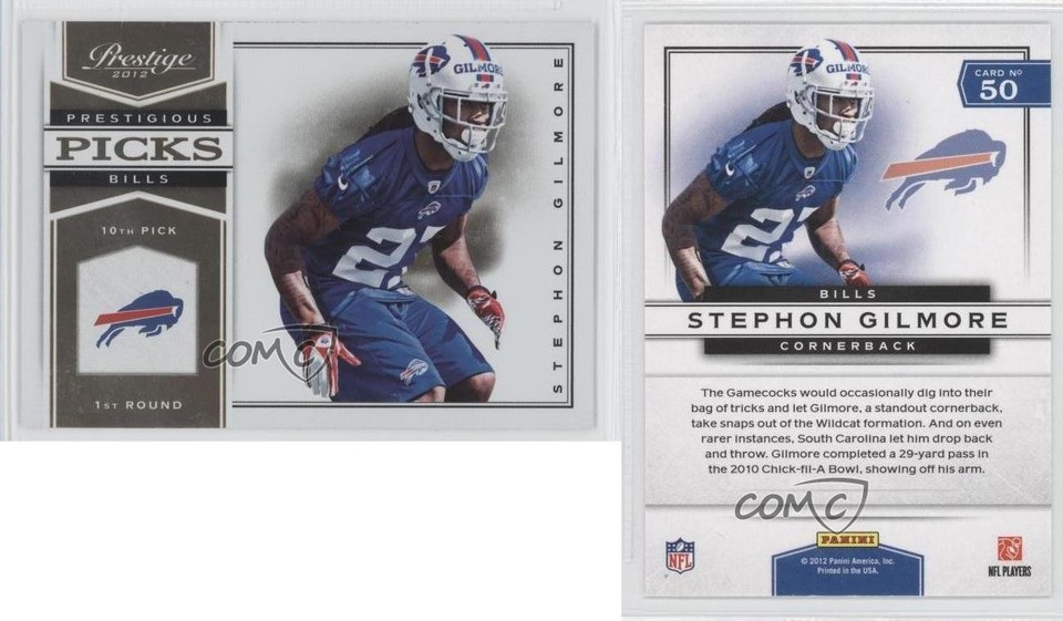 2012 Playoff Prestige Prestigious Picks Gold Stephon Gilmore #50 0b2 | eBay