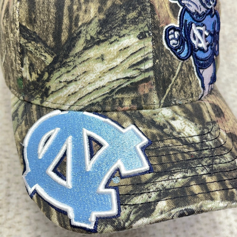 North Carolina Tar Heels Hat Cap Strap Back Mossy Oak Camo UNC Big Logo ...