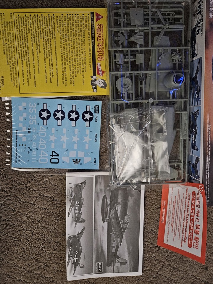 Academy WW ll U.S Navy Fighter F6F-3/5 1/72nd Scale Model Kit | eBay