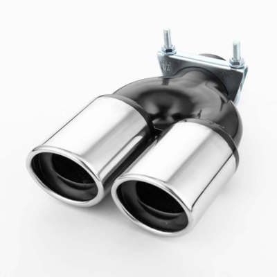 2.5" Inlet Resonated Exhaust Muffler Tip With Clamp Dual Oval Out 9.65 ...