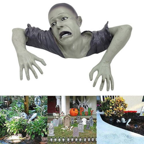 Halloween Crawling Zombie Horror Props Outdoor Garden Statue Graveyard ...