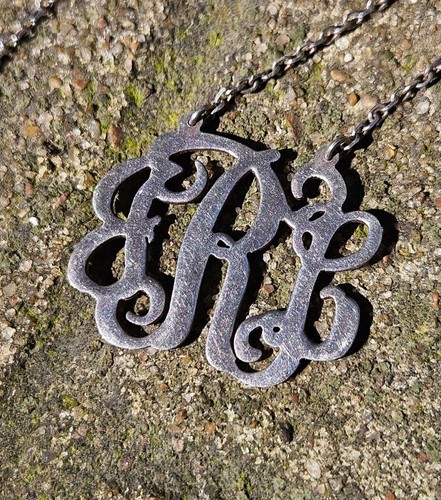 Vintage Sterling Silver "JLR" Monogram Necklace | eBay