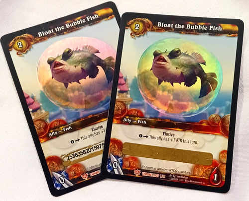 2 WOW WORLD OF WARCRAFT TCG LOOT CARDS BLOAT THE BUBBLE FISH 1 ...