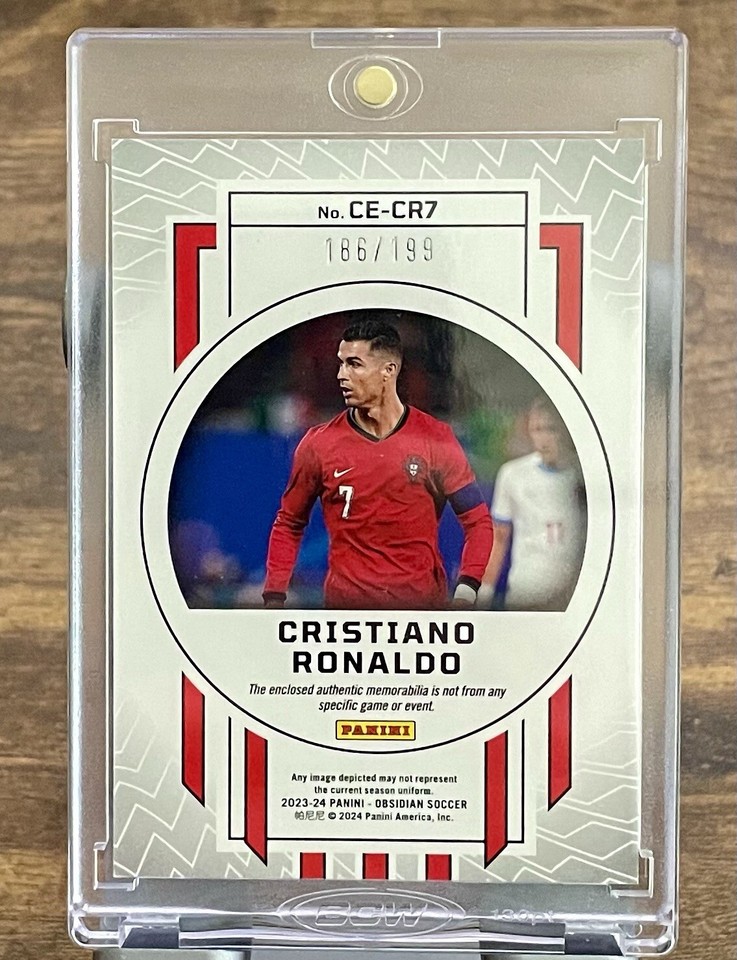 2023-24 Panini Obsidian Cristiano Ronaldo 186/199 Cutting Edge Relic # ...