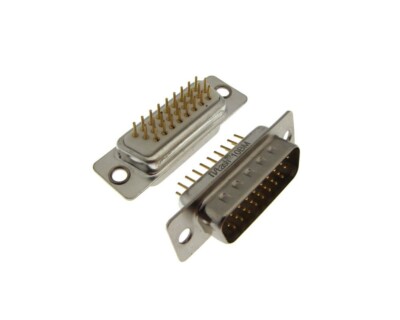 HQ DB26 Male D-Sub Connector Through Hole Board Lock Solder Gold ...