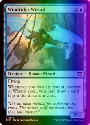 MTG Magic the Gathering Windrider Wizard (134/1173) Commander Masters NM FOIL | eBay