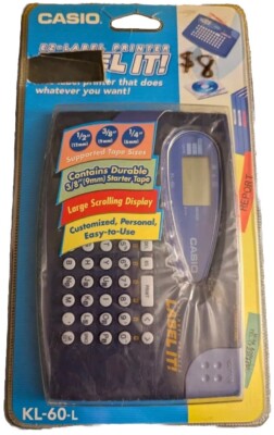 Casio LABEL IT! EZ-Label Printer Model # KL-60-L Clear Tape Included ...