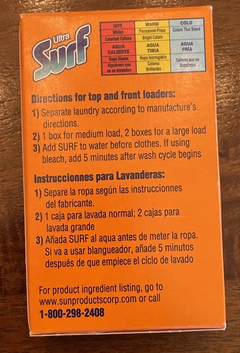 Surf Ultra Powder Detergent Single Load Boxes 2 oz Power Fresh | eBay