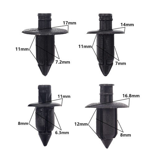 20Pcs Car Fairing Rivet Setting Panel Fastener Clips 6mm-8mm Push Pin ...