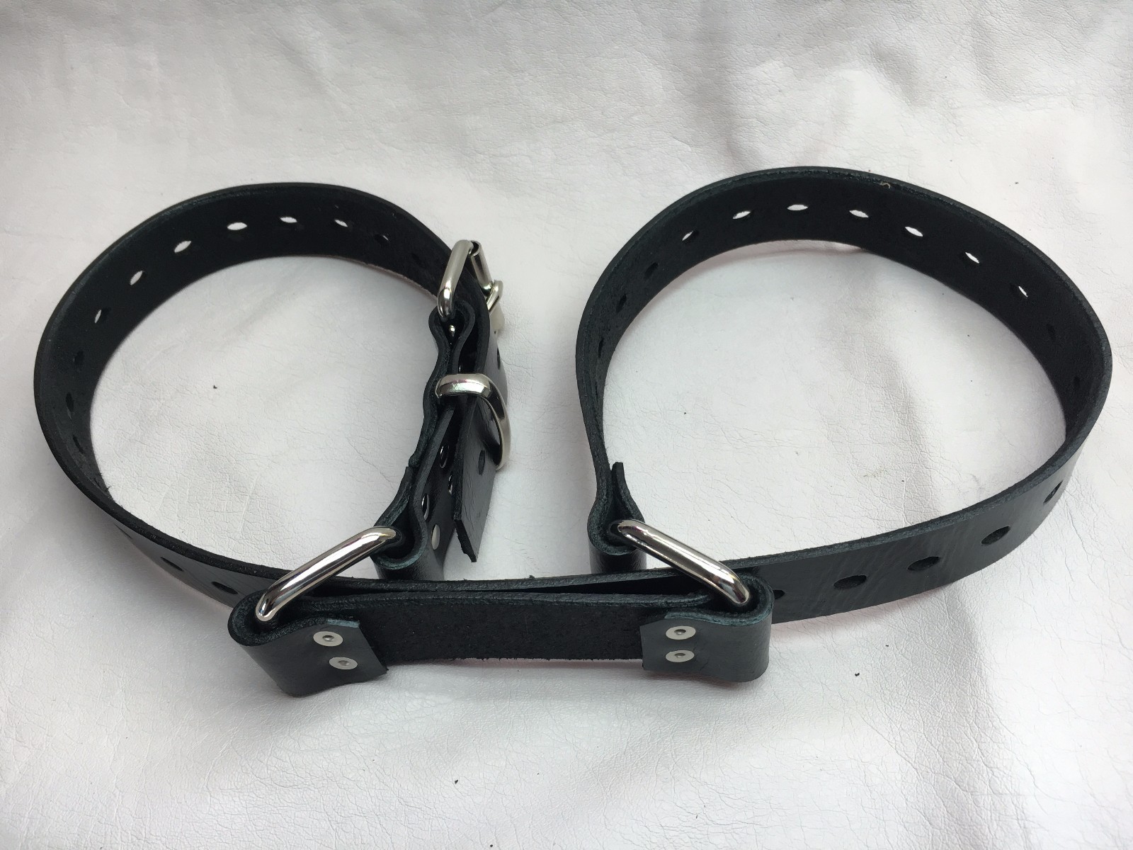 32mm Wide Leather HOBBLE BELT Restraint waist wrist ankle collar RATS ...