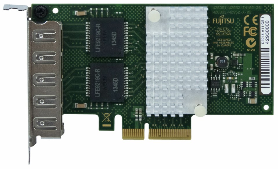 D3045-A11 GS1 FUJITSU QUAD PORT LAN PCIe Low Profile | eBay