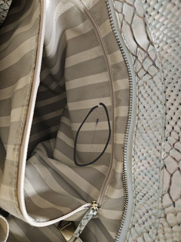 Brahmin Carryall Tote Bag Python Opal Seville Iridescent Off White ...