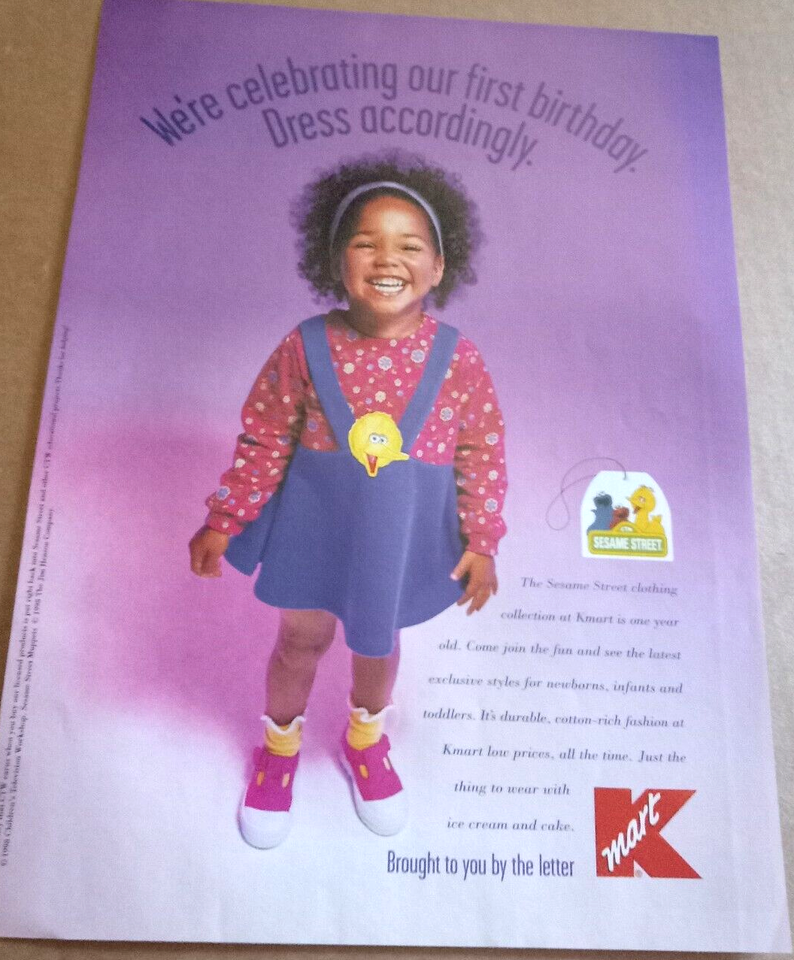 1998 print ad -Kmart kids Sesame Street fashion- Cute little girl ...