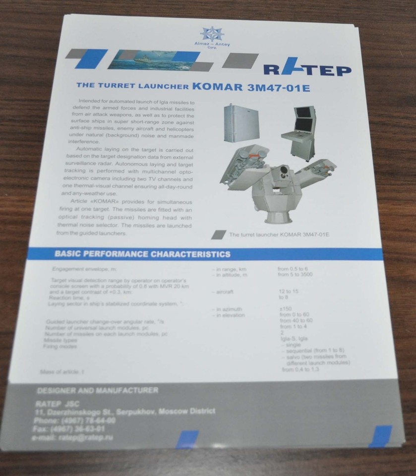 Ratep Ship Turret Launcher Russian Navy Fleet Brochure | eBay