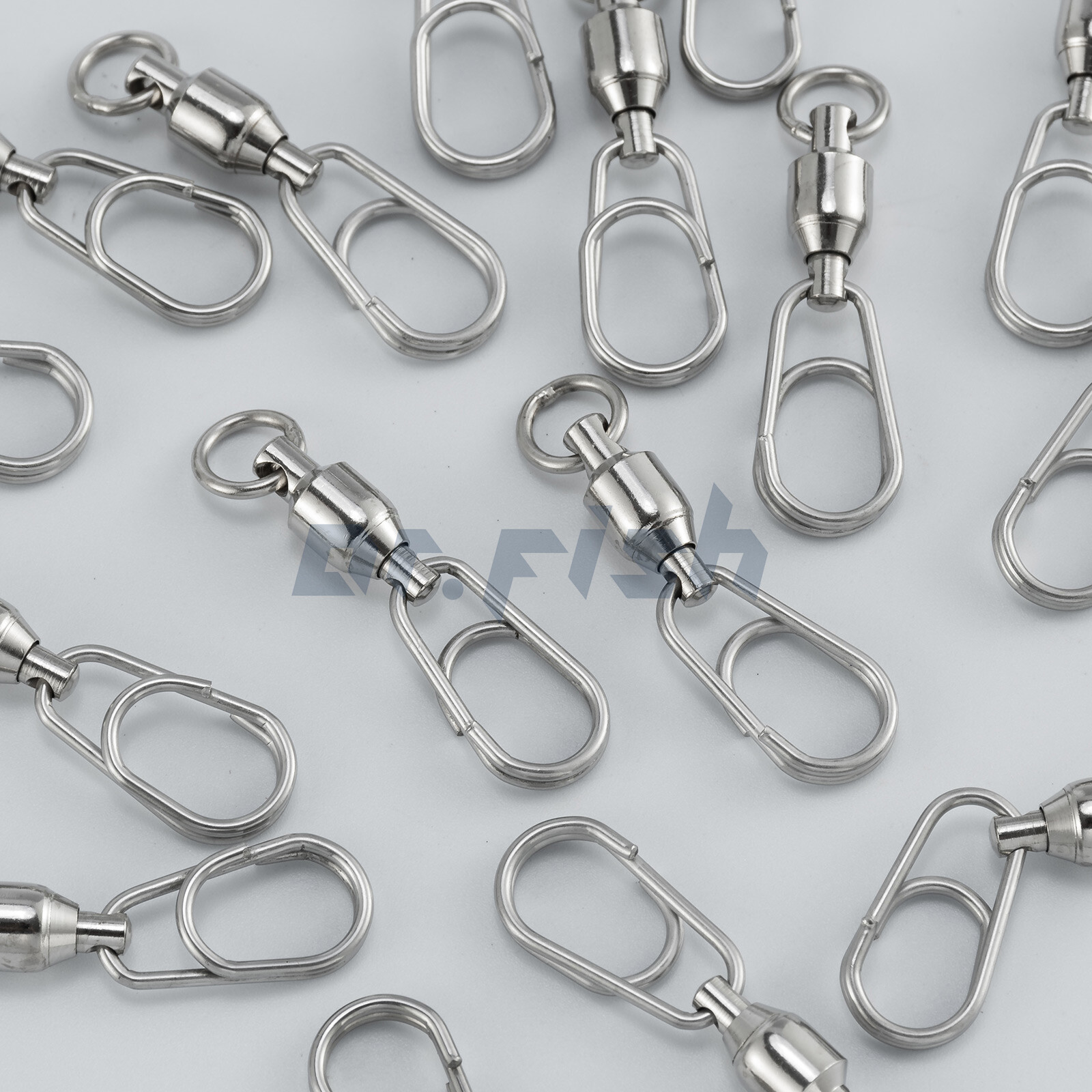 10~60pcs Fishing Ball Bearing Swivels with Fast Snap Clip 44-176Lb ...