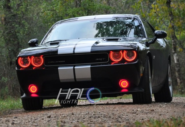 2008-2014 Dodge Challenger Red LED Halo Headlight Light Kit by Oracle ...