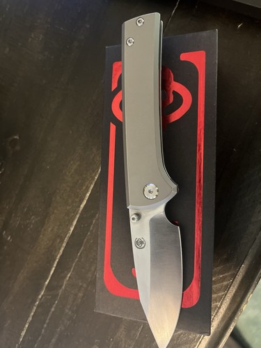 Chaves Scapegoat 3.375" Titanium Handles M390 Drop Point Folding Knife ...