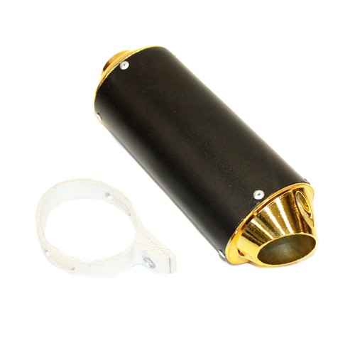 38mm GOLD Alloy Exhaust Muffler + Clamp 125cc 140cc 150cc PIT PRO Dirt ...