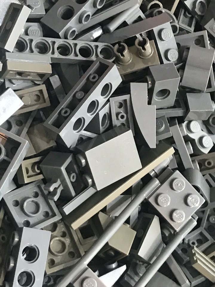 LEGO 400 x Dark Grey Bricks - Technic / Pneumatic Gear Pin Cog Plates ...